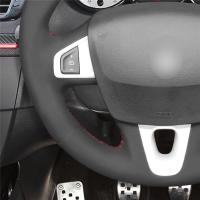 China Hand Stitching Black Suede Steering Wheel Cover for Renault Megane 3 Coupe RS 2010 2011 2012 2013 2014 2015 2016 for sale