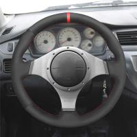 China Hand Stitching Black Soft Suede Steering Wheel Cover for Mitsubishi Lancer Evolution EVO 7 8 9 MR M 2003 2004 2005 2006 2007 for sale