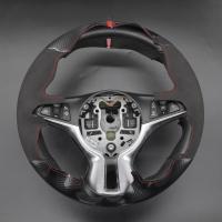 China Modern Style DIY Hand Stitched Carbon Fiber Suede Stripe Steering Wheel Cover for Opel Adam 2012-2020 for sale