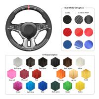 China Modern Style DIY Hand Stitched Carbon Fiber Suede Stripe Steering Wheel Cover for Opel Adam 2012-2020 for sale
