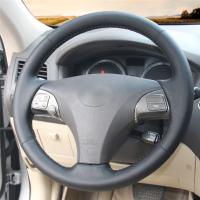 China Design Soft Black Genuine Leather Custom Steering Wheel Cover For Lexus ES240 ES250 ES300 ES350 2007 2008 2009 2010 2011 2012 for sale