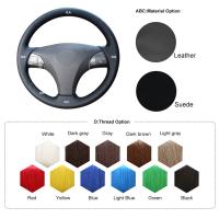 China Design Soft Black Genuine Leather Custom Steering Wheel Cover For Lexus ES240 ES250 ES300 ES350 2007 2008 2009 2010 2011 2012 for sale