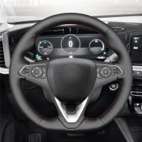 China MEWANT Hand Stitch Genuine Leather Steering Wheel Cover for Opel Astra Combo Corsa Grandland X Insignia 2014 2017 2018 2019 2020 for sale
