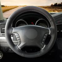 China Design Leather Suede Stitch DIY Steering Wheel Wrap for Mitsubishi Lancer X 10 Outlander ASX Colt Pajero Sport Citroen C-Crosser for sale
