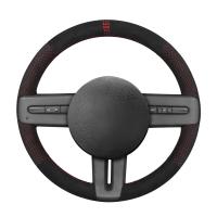 China Customized Hand Sewing Suede Steering Wheel Cover For Ford Mustang for sale