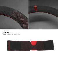 China Customized Hand Sewing Suede Steering Wheel Cover For Ford Mustang for sale