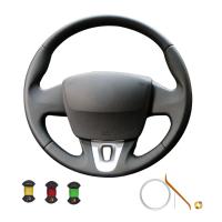 China Accessories Hand Sewing Artificial Leather Steering Wheel Cover for Renault Fluence Megane Scenic 2009 2010 2011 2012 2013 for sale
