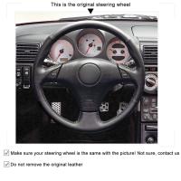 China Custom Hand Stitching Suede Leather Steering Wheel Cover for Toyota RAV4 Corolla Celica MR2 1998 1999 2000 2001 2002 2003 2004 for sale