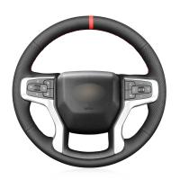 China Hand Sewing DIY Artificial Leather Steering Wheel Cover For Chevrolet Silverado 1500 2500 3500 Blazer Suburban Tahoe 2019-2023 for sale