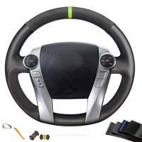 China Custom Hand Stitching Suede Leather Steering Wheel Cover for Toyota Prius 30 C V Aqua 2009 2010 2011 2012 2013 2014 2015 for sale