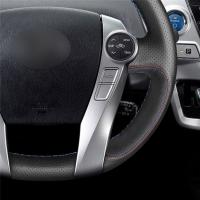 China Custom Hand Stitching Suede Leather Steering Wheel Cover for Toyota Prius 30 C V Aqua 2009 2010 2011 2012 2013 2014 2015 for sale