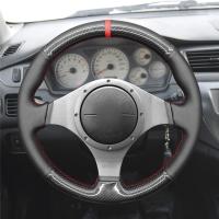 China Hand Stitching Carbon Leather Steering Wheel Cover for Mitsubishi Lancer Evolution EVO 7 8 9 MR M 2003 2004 2005 2006 2007 for sale