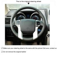 China Leather Suede Steering Wheel Cover for Toyota 4Runner Land Cruiser Prado Tacoma Sequoia 2010 2011 2012 2013 2014 2015 2016 2017 for sale