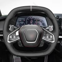 China Hand Stitching PU Leather Steering Wheel Cover for Chevrolet Corvette C8 2020 2021 2022 2023 for sale