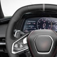 China Hand Stitching PU Leather Steering Wheel Cover for Chevrolet Corvette C8 2020 2021 2022 2023 for sale