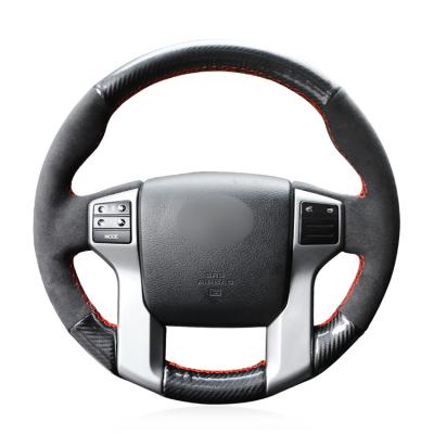 China Carbon Suede Steering Wheel Cover for Toyota 4Runner Land Cruiser Prado Tacoma Sequoia 2010 2011 2012 2013 2014 2015 2016 2017 for sale