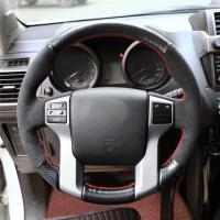 China Carbon Suede Steering Wheel Cover for Toyota 4Runner Land Cruiser Prado Tacoma Sequoia 2010 2011 2012 2013 2014 2015 2016 2017 for sale