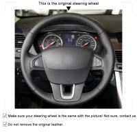 China Custom Hand Sewing Artificial Leather Steering Wheel Cover for Renault Laguna Latitude Samsung SM5 2008-2018 for sale