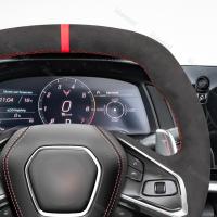 China Hand Stitching Soft Suede Steering Wheel Cover for Chevrolet Corvette C8 2020 2021 2022 2023 for sale