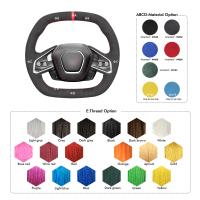 China Hand Stitching Soft Suede Steering Wheel Cover for Chevrolet Corvette C8 2020 2021 2022 2023 for sale