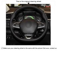 China Hand Sewing Artificial Leather Steering Wheel Cover for Renault Kadjar Koleos Megane Talisman Scenic Samsung QM6 2016-2019 for sale