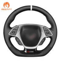 China Hand Stitching Leather Suede Steering Wheel Cover for Chevrolet Corvette C7 2015 2016 2017 2018 2019 2020 for sale