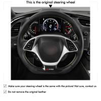China Hand Stitching Leather Suede Steering Wheel Cover for Chevrolet Corvette C7 2015 2016 2017 2018 2019 2020 for sale