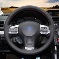 China Hand Stitched Artificial Leather Steering Wheel Cover for Subaru Forester Outback Legacy XV Impreza Liberty GT 2013 2014 2015 for sale