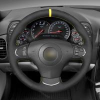 China Custom Hand Stitching Carbon Suede Steering Wheel Cover for Chevrolet Corvette C6 2012 2013 for sale