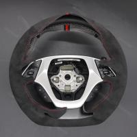 China Custom Hand Stitching Durable High Quality Athsuede Steering Wheel Cover for Chevrolet Corvette C7 2015 2016 2017 2018 2019 2020 for sale