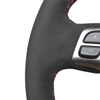 China Suede Soft Black Hand Sewing Custom Design Steering Wheel Cover For Subaru Forester Legacy 2004 2005 2006 Outback 2004 2005 for sale