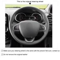 China Custom Hand Sewing Artificial Leather Steering Wheel Cover Multi-function for Renault Clio 4 Kaptur Captur 2016-2019 for sale