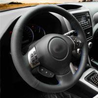 China PU Leather Hand Sewing Black DIY Steering Wheel Cover For Subaru Forester Impreza Legacy 2008 2009 2010 2011 2012 Exiga 2 for sale