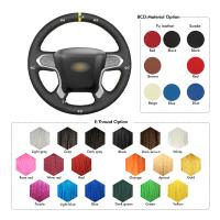China Hand Stitching Black Suede Steering Wheel Cover for Chevrolet Silverado 1500 LD Suburban Tahoe 2014-2018 for sale