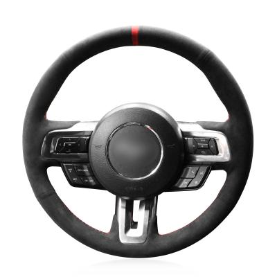 China Super Soft Suede High Quality Steering Wheel Cover For Ford Mustang 2015-2023 for sale