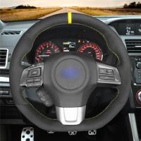 China Leather Hand Stitched DIY Steering Wheel Wrap for Subaru Legacy Impreza WRX STI  2005-2007 2008-2014 2015-2019 for sale