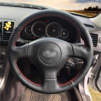 China Leather Hand Stitched DIY Steering Wheel Wrap for Subaru Legacy Impreza WRX STI  2005-2007 2008-2014 2015-2019 for sale