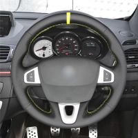 China Hand Stitching Artificial Leather Steering Wheel Cover for Renault Megane 3 Coupe RS 2010 2011 2012 2013 2014 2015 2016 for sale