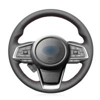 China Custom Leather Suede Sewing DIY Steering Wheel Cover for Subaru BRZ WRX STI Levorg Tribeca Impreza Legacy Outback XV Forester for sale