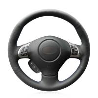 China Custom Leather Suede Sewing DIY Steering Wheel Cover for Subaru BRZ WRX STI Levorg Tribeca Impreza Legacy Outback XV Forester for sale