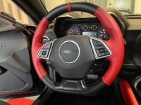 China Hand Stitching Red Black Leather Steering Wheel Cover for Chevrolet Camaro 2017 2018 2019 2020 for sale