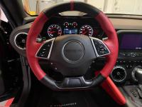 China Hand Stitching Red Black Leather Steering Wheel Cover for Chevrolet Camaro 2017 2018 2019 2020 for sale