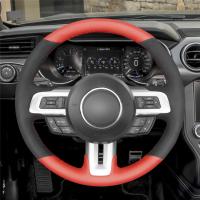 China Hand sewing Durable PU Leather Steering Wheel Cover For Ford Mustang 2015-2023 for sale