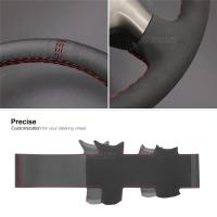 China Hand Stitching Black PU Leather Suede Steering Wheel Cover for Chevrolet Epica 2006 2007 2008 2009 2010 2011 for sale