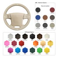 China Car Accessories Hand Stitch Genuine Leather Steering Wheel Cover for Volvo S80 XC70 V70 2006 2007 2008 2009 for sale