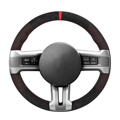 China Hand Stitching  Backed Athsuede Steering Wheel Cover For Ford Mustang for sale