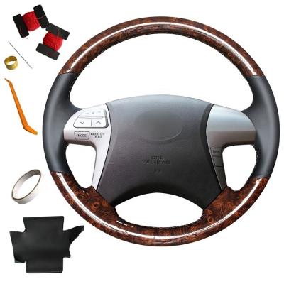China MEWANT For Toyota Highlander Camry Provide the Handmade Sewing Carbon Fiber Suede Leather 3D Steering Wheel Covers for sale