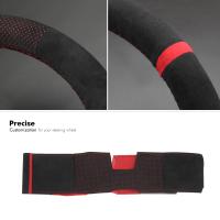 China Hand Stitching  Backed Athsuede Steering Wheel Cover For Ford Mustang for sale