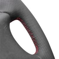 China Hand Sewing Black Artificial Leather Steering Wheel Cover for Citroen Xsara Picasso 2003-2010 Peugeot Partner 2003-2008 for sale