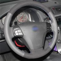 China Hand Sewing Suede Leather Steering Wheel Cover for Volvo S40 V50 2005 2006 2007 2008 2009 2010 20112012 for sale